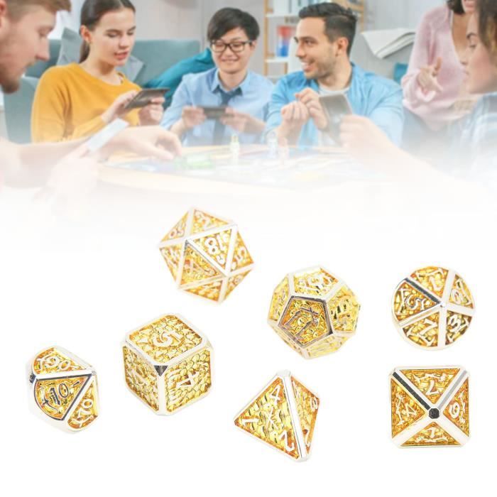 Ensemble De Dés De Jeu 7 Pièces En Métal Jeu Dés Artisanat Beau Jeu De ...