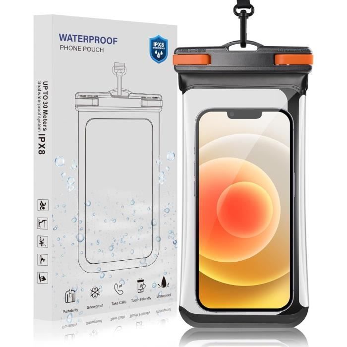 2024 8.4‘’ Pochette Telephone Portable, TPU Certifiée IPX8 Surface Pochette Etanche Smartphone ...