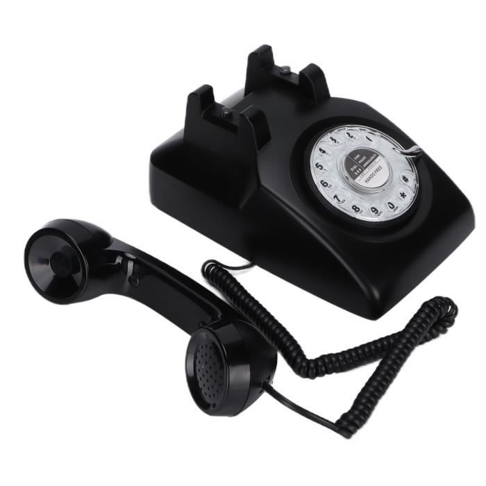 RHO-Téléphone fixe rotatif rétro des années 60 à l'ancienne, cadran rotatif classique, filaire ...