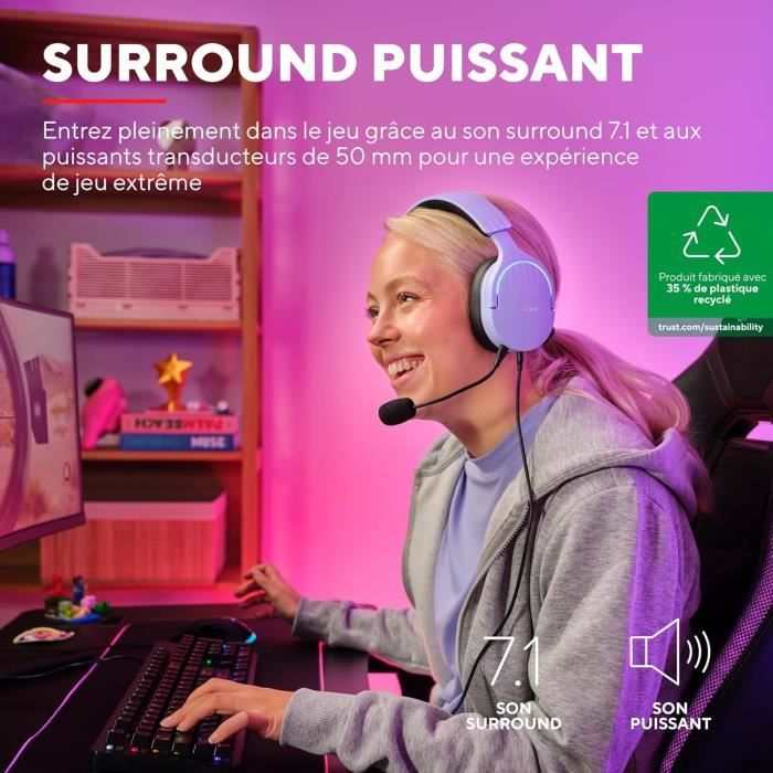 Gaming Gxt 490P Fayzo Casque Gaming Usb Son Surround 7.1, Pilotes 50Mm ...