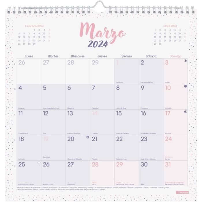 Calendrier 2024 Chic Mural Pour Écrire Janvier 2024 - Décembre 2024 (12 ...