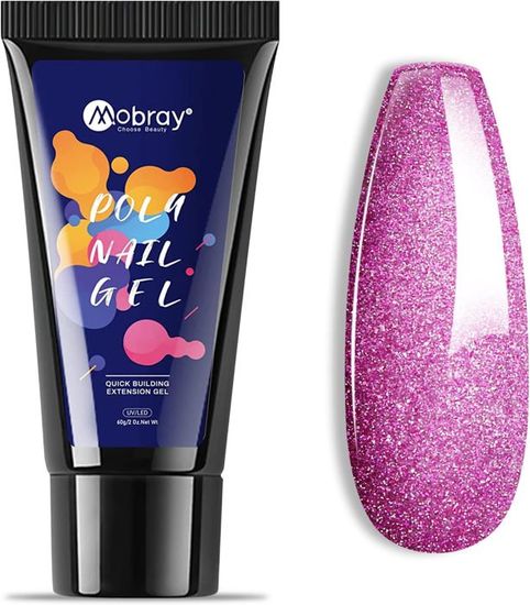Poly Ongle Gel Kit Complet Paillettes Violet 60ml Poly Extension Ongle ...