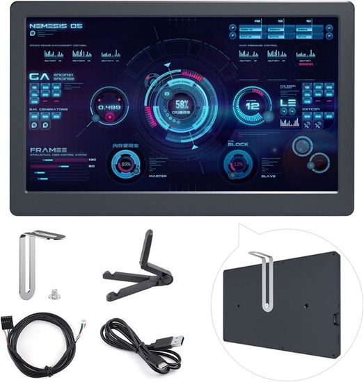 7Inch Ips Side Monitor,Extended Monitor Windows 7\8\10\11,1024X600 Ips ...