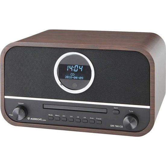 Albrecht DR 790 Radio-lecteur CD DAB+, FM AUX, Bluetooth, CD marron ...