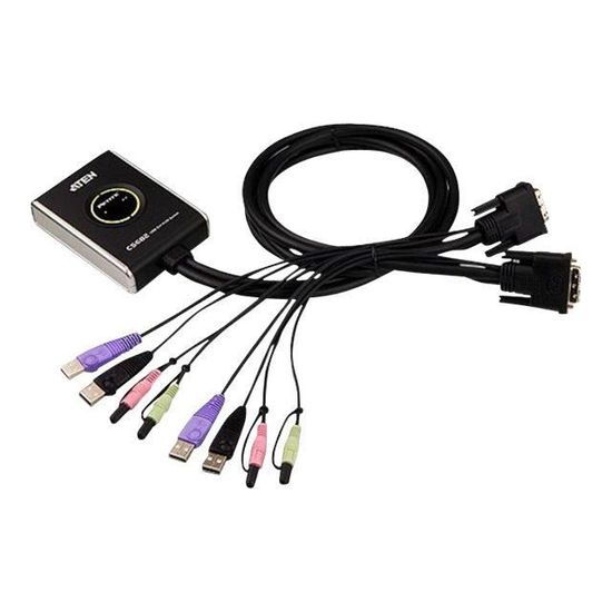 Switch KVM à 2 ports ATEN CS682, DVI-D, USB, au… - Cdiscount Informatique