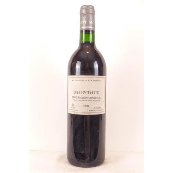 Saint-émilion mondot grand cru rouge 1991 - bordeaux - La cave Cdiscount