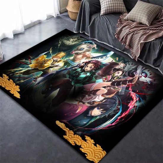MBg-2189 Tapis imprimé 3D Demon Slayer Kimetsu tapis doux de chambre à ...