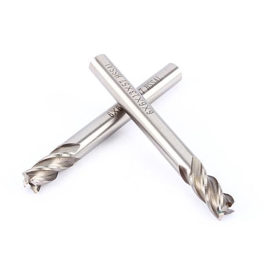 Foret De Fraise En Bout De 4 Cannelure 4mm-12mm HSS CNC 6mm*6mm*13mm ...