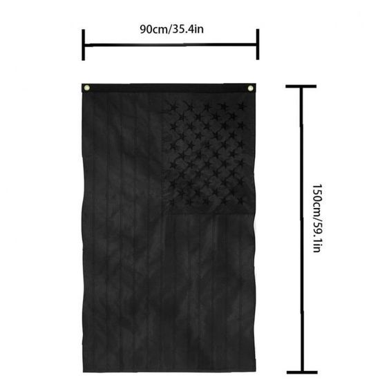 All black flags Drapeaux US All Black américains Polyester bannière en ...