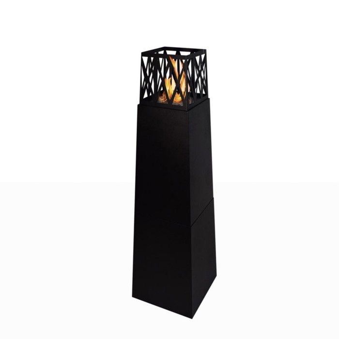 Cheminée de jardin - DIVINA FIRE - Vulcano Noir - Bioéthanol - Acier ...
