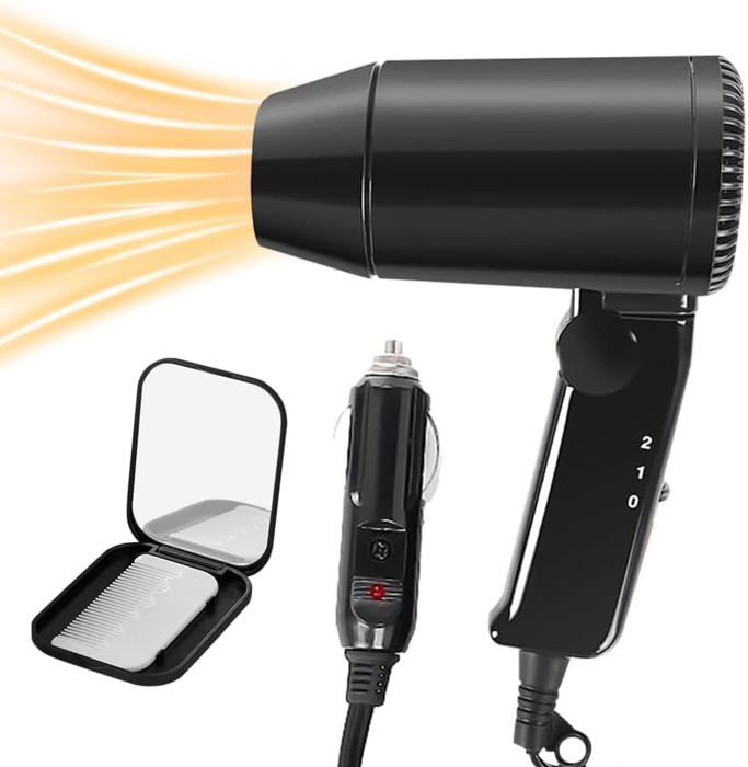 Mini Sèche-Cheveux de Voiture 12 V, Mini Seche Cheveux Pliable Allume ...