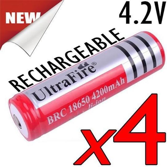 CHARGEUR DE PILES 4 PILES ACCU RECHARGEABLE BRC 18650 LI-ION 42v ...