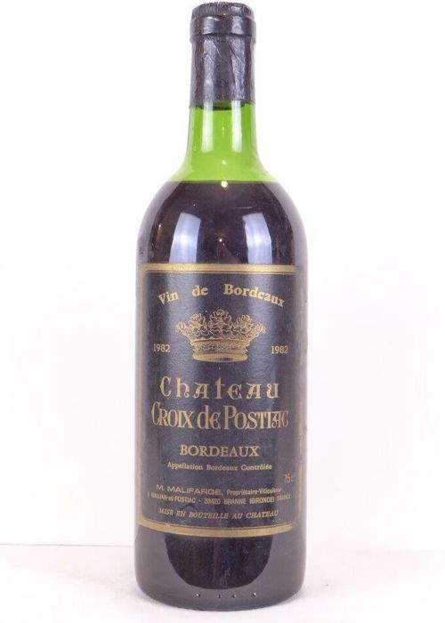 Vin rouge - bordeaux château croix de postiac rouge 1982 - bordeaux ...