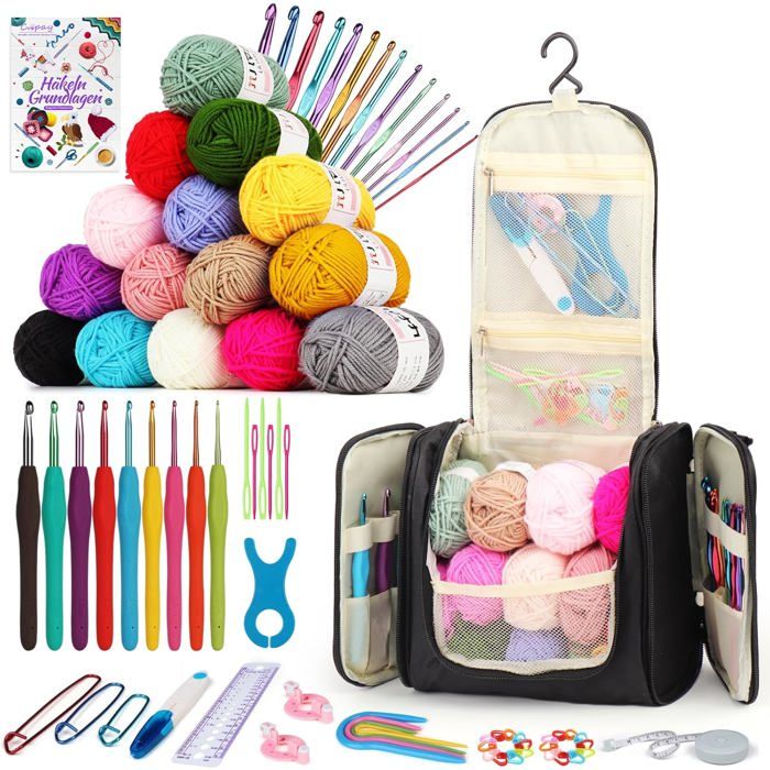 Coopay Kit Crochet Débutants Complet, 15 Laine, 14 Crochets ...