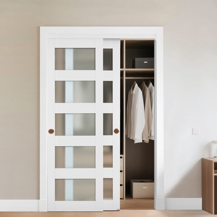 Porte Coulissante de Placard-VEVOR-121,9 x 203,2 cm-Panneau en Bois ...