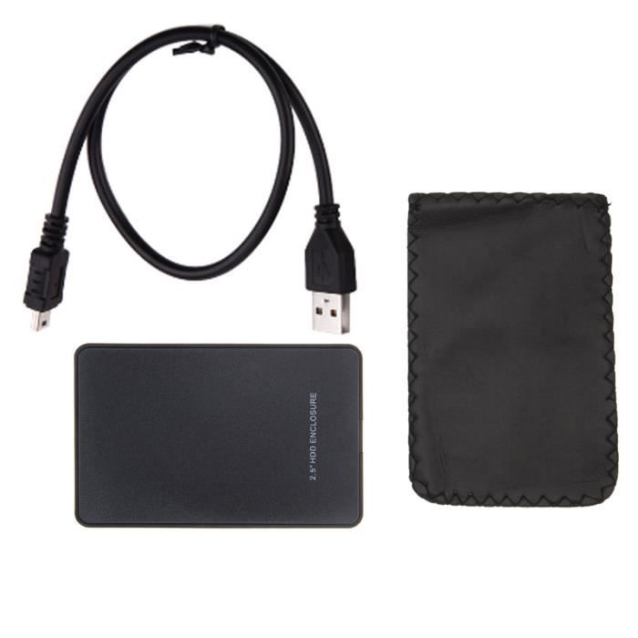 Un USB 2.0 Noir-Un USB 2.0 Rose-Boîtier pour disque dur 2.5 USB 2.0 ...