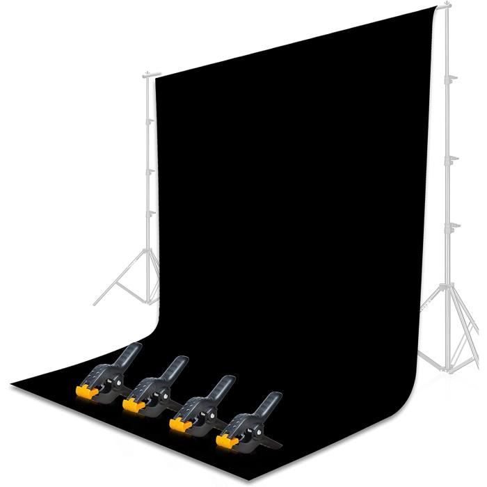 Emart Fond Noir Photo Studio Professionnel, 2,7m x 4,5m Toile de Fond ...