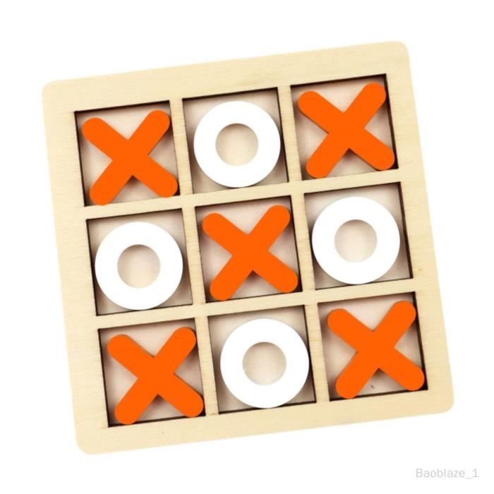Jeu de Tic Tac Toe en bois - XO - Tic Tac Toe - Orange et blanc - Jeu ...