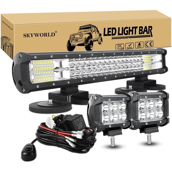 Barre de lumière 20" 288W Rampe LED Phare de travail avec 2 X Support ...