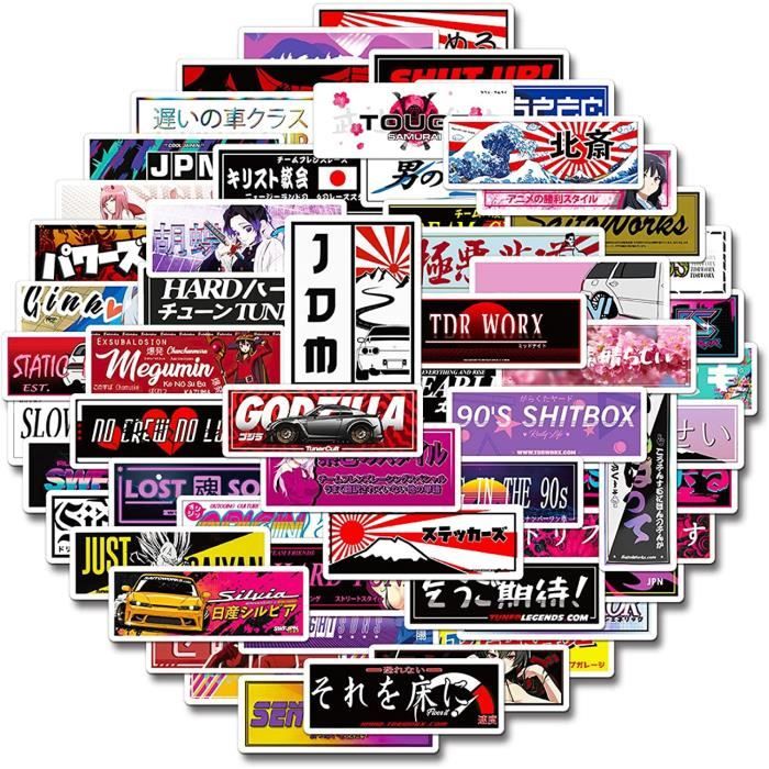 50PCS Japan JDM Racing Car Anime Graffiti Stickers for Laptop ...