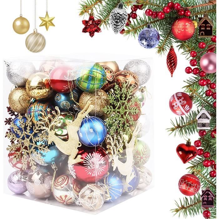 Boules de Noël, Baubles d'arbre de Noël Set, Boule de Sapin Pendentif ...