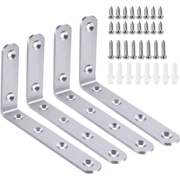 4 Equerre Etagere Murale Fixation Inox 125mm*75mm*20mm3mm D épaisseur ...