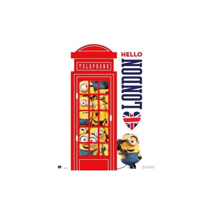 Mini Poster Minions Hello London - Cdiscount Maison