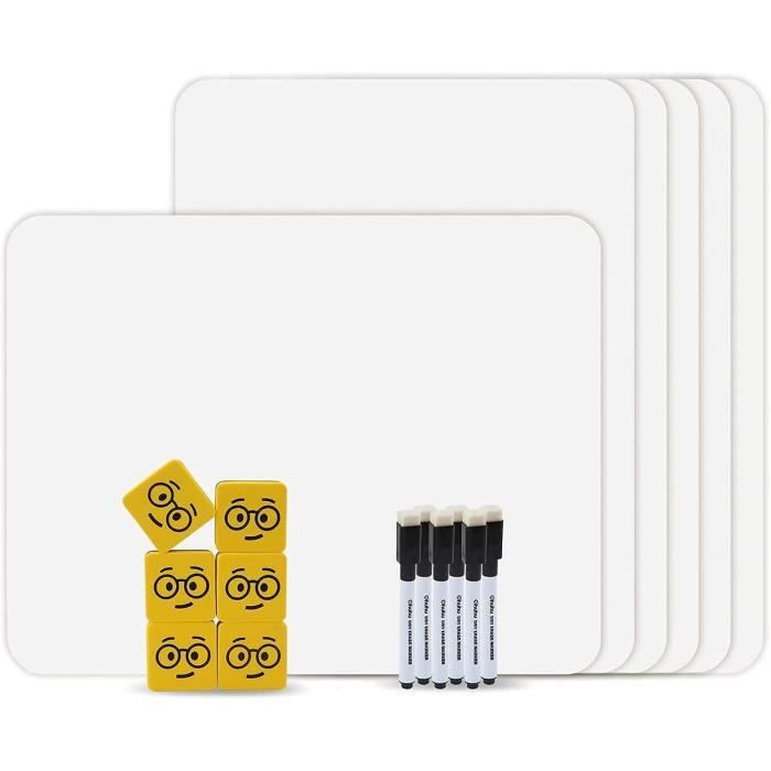 6 Paquets Tableau Blanc Effacable, Tableau Double Face 22 x 30 cm avec ...