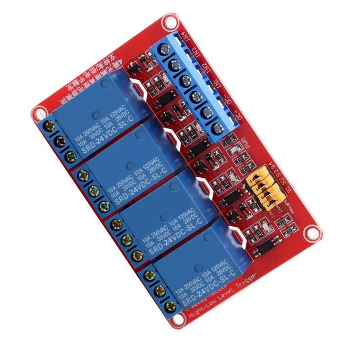 Module Relais 4 Canaux Module Relais (24V) Module De Relais Carte De ...