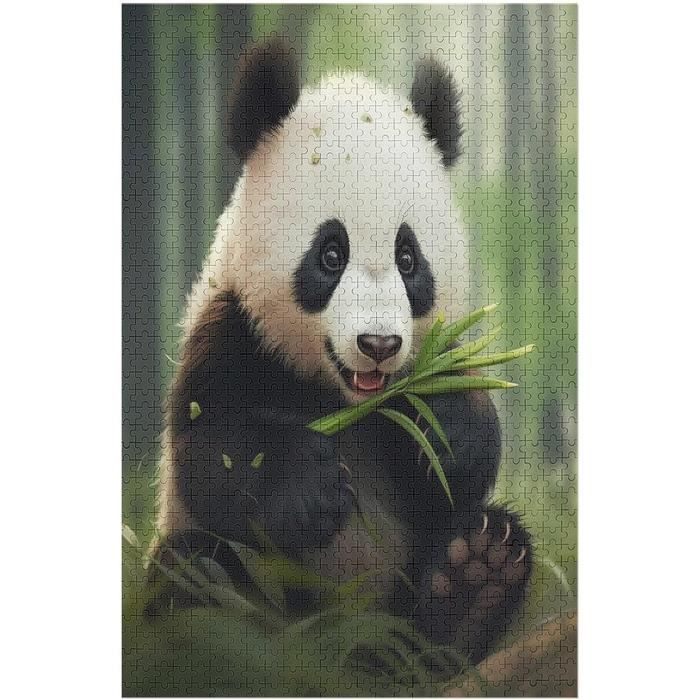 Animal Panda Puzzles En Bois 1000 Pièces Pour Adultes, Poster Jigsaw ...