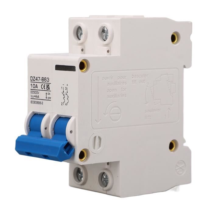 EJ.life Disjoncteur CC 2P Disjoncteur DC 2P 10A 4KA 35mm Installation sur Rail DIN B Type ...