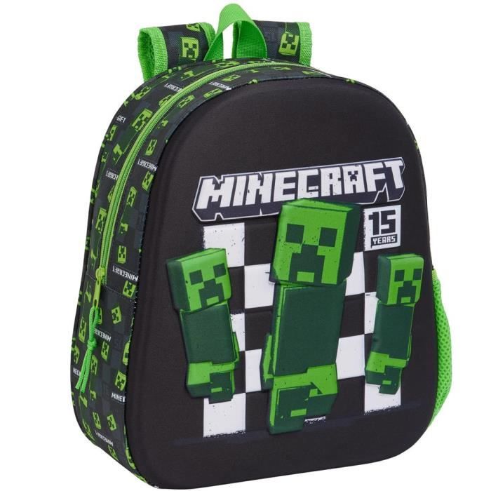 Sac à dos - MINECRAFT - 3D Maternelle - 33 CM - Vert - Mixte Vert ...