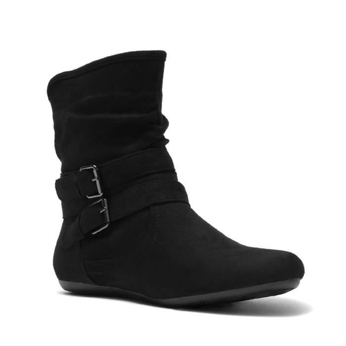 Botte EAR0T Lindell Mode plat talon Calf s à glissière latérale Slouch ...