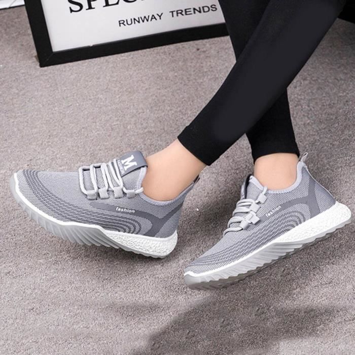 Femmes maille solide antidérapant pompes chaussures baskets chaussures ...
