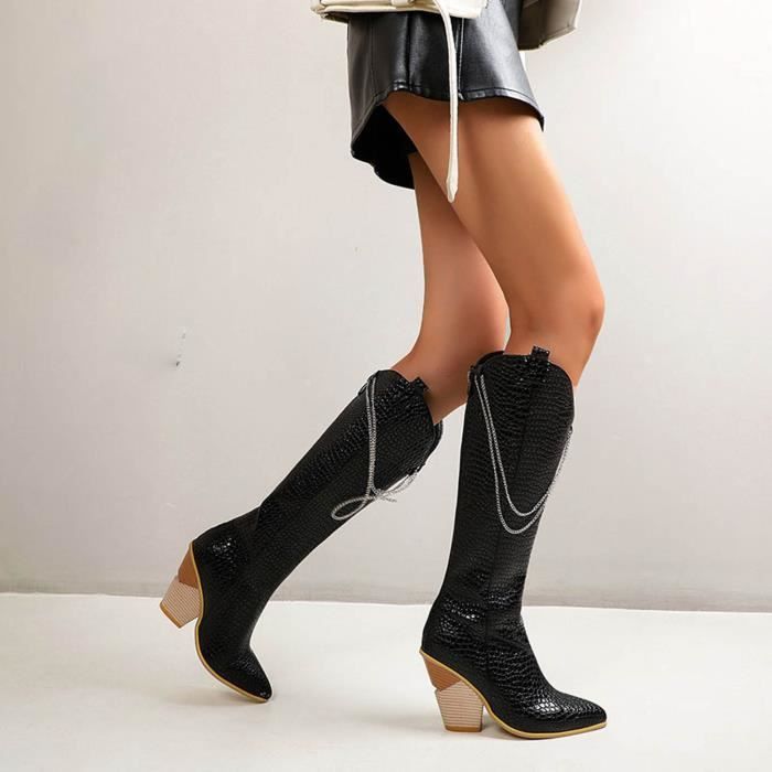 Automne et hiver grande taille bottes chaudes pour femmes talon ...