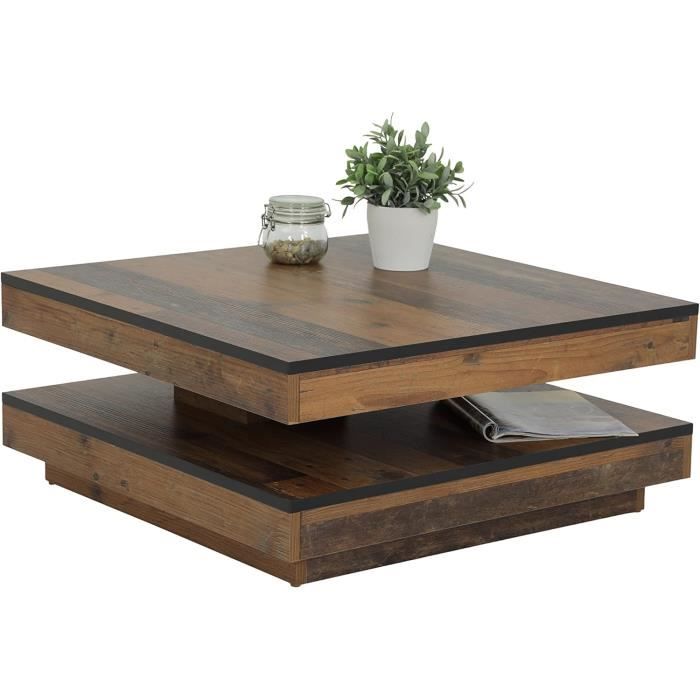 Ben Table Basse Évolutive Pour Séjour, Carrée, Matériau Dérivé Du Bois ...