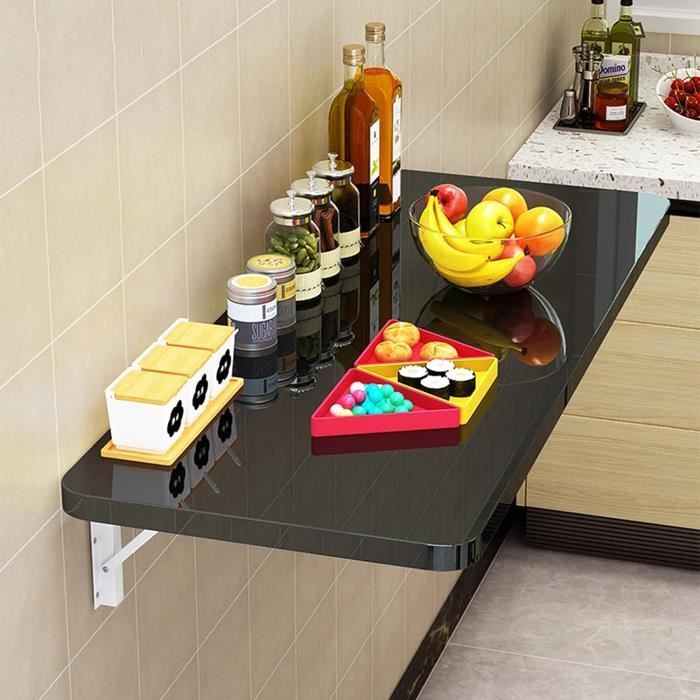 Bureau Rabattable, Table Pliante Murale, Table Cuisine Pliable, Bois ...