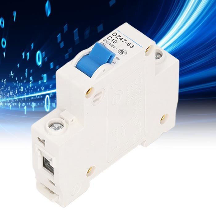 WIP-Disjoncteur miniature 1P Isolateur de courant résiduel Montage sur rail DIN 230V 400V 10A ...