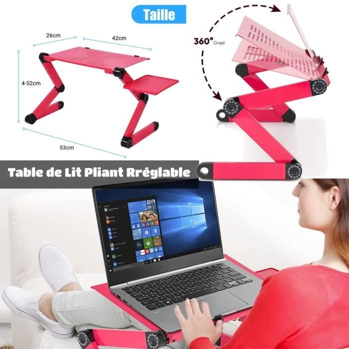 Support pour Tablette, Stylo &Téléphone Table Multi-angle rouge Pliable ...