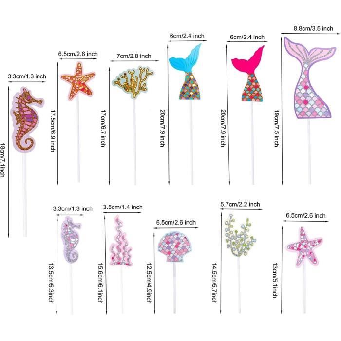 Sirène Gâteau Topper,Délicat Topper de Gâteau de Glitter d'Océan 55 ...