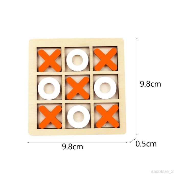 Jeu de Tic Tac Toe en bois - XO - Tic Tac Toe - Orange et blanc - Jeu ...