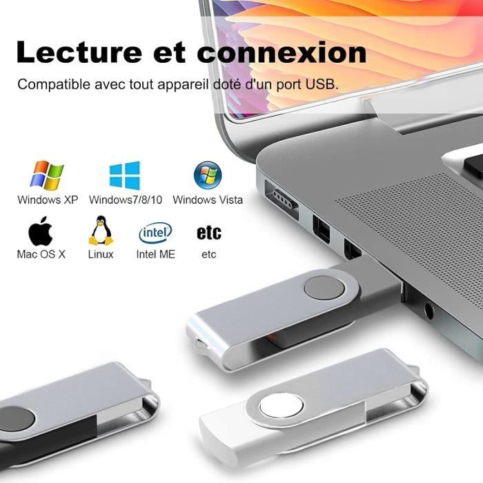 Cle USB 1 Go,Clé USB 10PCS Stockage Flash Drive Rotation U Disque Cle ...