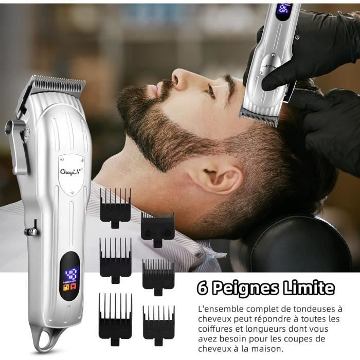 Tondeuse Cheveux Professionnelle, Coupe De Cheveux Electrique, Rechargeable Avec Ecran Led & 7 ...
