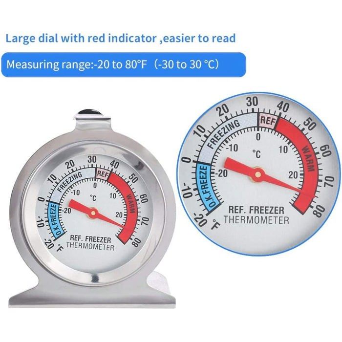 Lot de 4 thermomètres pour réfrigérateur/congélateur, série classique ...