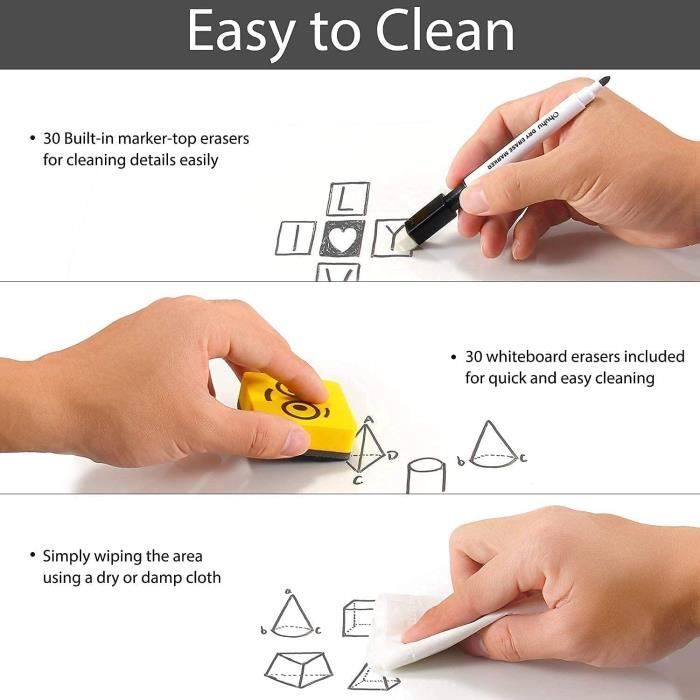 6 Paquets Tableau Blanc Effacable, Tableau Double Face 22 x 30 cm avec ...