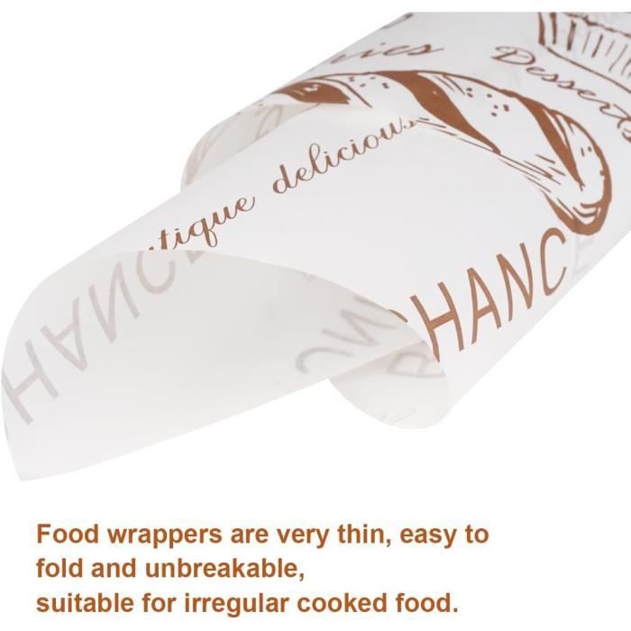 100 Feuilles Papier Anti Graisse Alimentaire Ecologique, 38X28Cm Papier ...