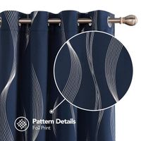 Rideaux Occultants à Oeillets 140x160cm Motif Quadrifolié Isolation ...