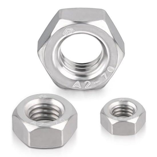 Ecrou 100 Pièces Ecrou Inox M8, Ecrous Hexagonal en Acier inoxydable, Écrou de Blocage ...