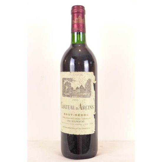 Haut-médoc château d'arcins cru bourgeois (étiquette abîmée) rouge 1993 ...