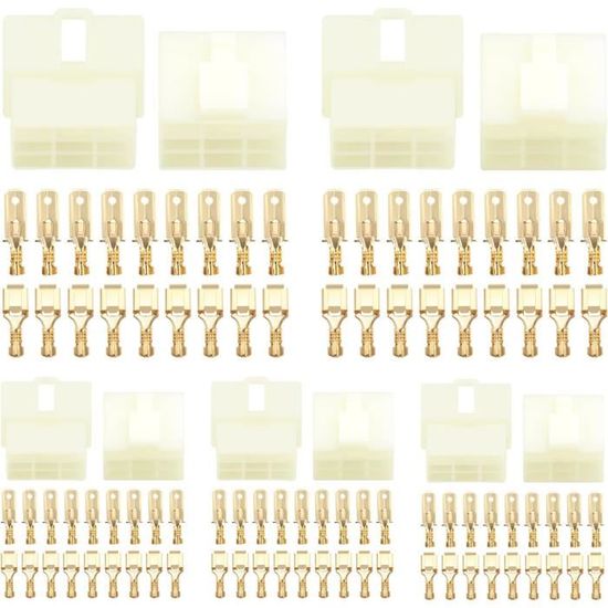 100 Pièces 6.3Mm Automobile Connecteur Kit, 9 Broches De Fil Électrique Connecteur Et Femelles ...